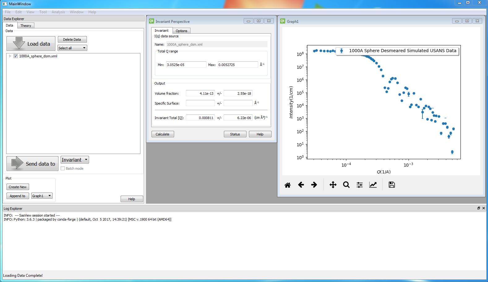 Invariant Calculation — SasView 5.0.2 documentation