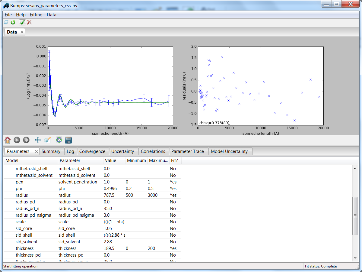 Fitting SESANS Data — SasView 5.0.4 documentation
