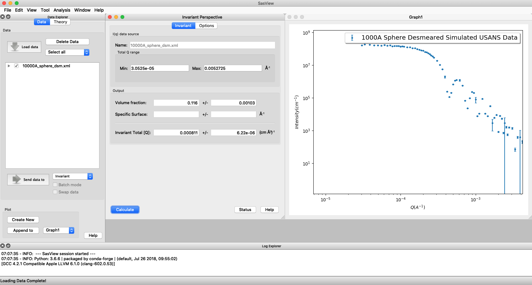 Invariant Calculation — SasView 5.0.4 documentation