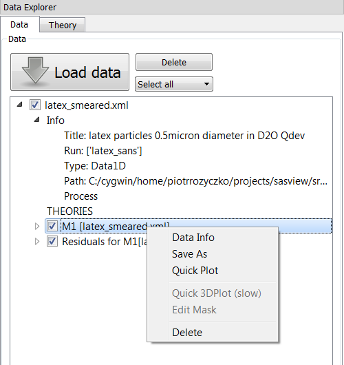 Loading Data — SasView 5.0.5 documentation