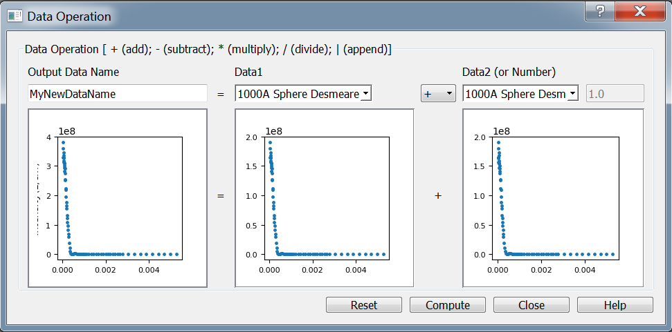 Data Operations Tool — SasView 5.0.6 documentation