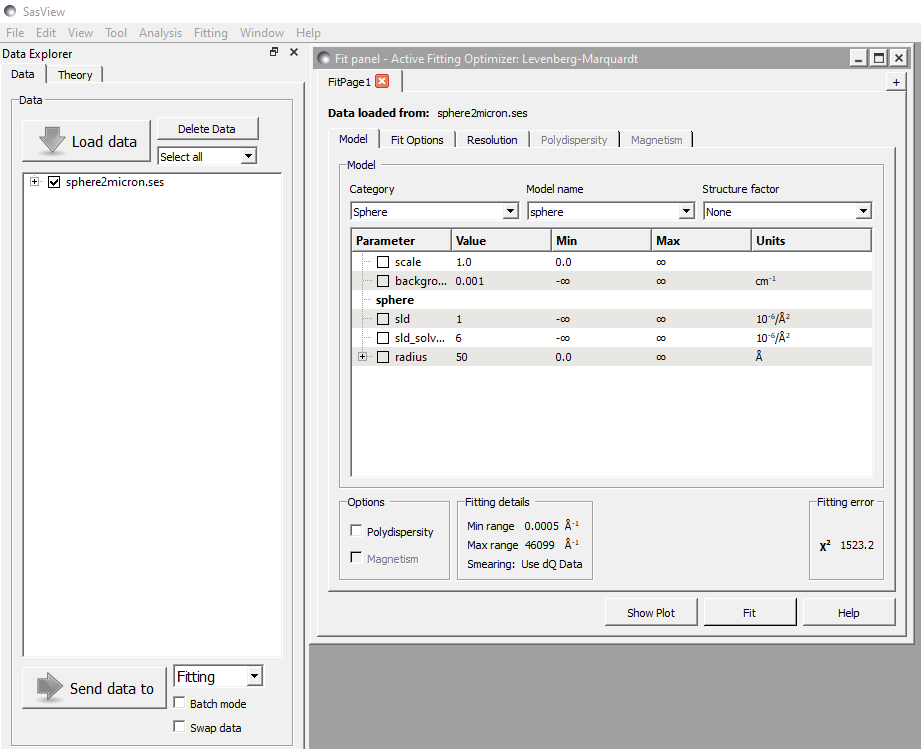 Fitting — SasView 5.0.6 documentation