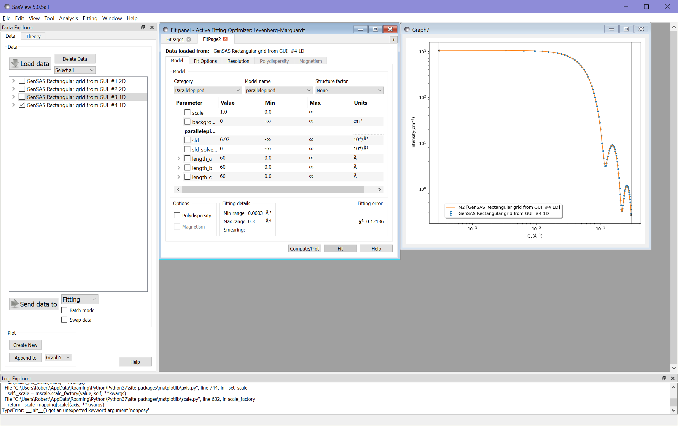 Example 1: Default Calculator Data — SasView 5.0.6 documentation